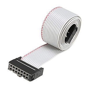 uxcell IDC Gray Wire Flat Ribbon Cable 14 Pins 66cm Length 2.54mm Pitch Type-C
