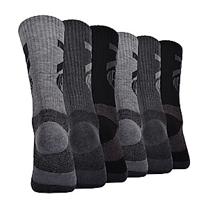 Timberland PRO Men's 6-Pack Crew Socks, Multi, Large