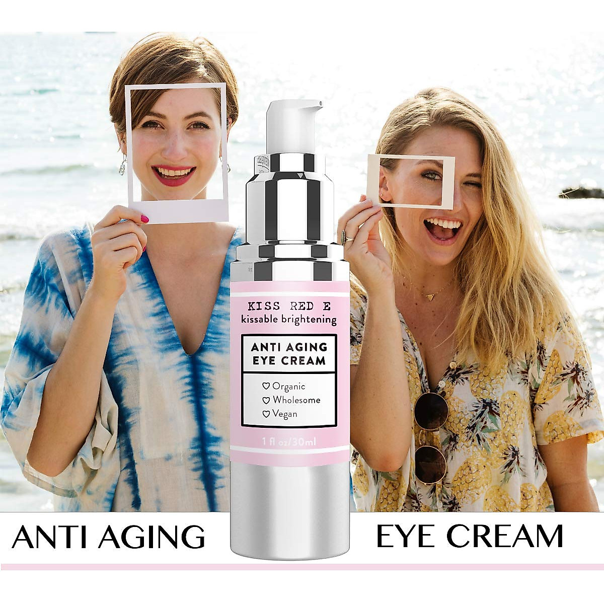 KissRedE Anti-Aging Eye Cream for Dark Circles, Puffiness, Fine Lines, and Wrinkles - Fragrance-Free, 1 Fl Oz