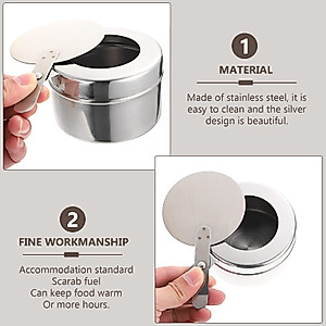 Cabilock 2pcs Stainless Steel Chafing Fuel Holder with Cover Chafer Canned Heat Fuel Box Buffet Warmer Warming Trays for Buffets Barbecue Parties Chafing Dish Buffet