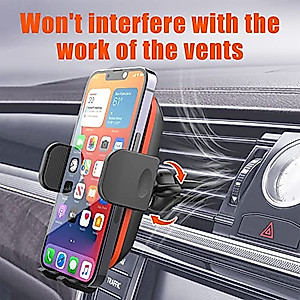 ZYlifemagic Universal Air Vent Phone Holder for Car [Upgraded Military-Grade Stability], Cell Phone Holder Car Compatible with All Smartphone Apple iPhone [Big Phones and Thick Case Friendly]