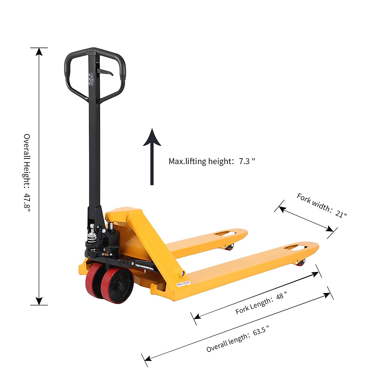 Aequanta Manual Pallet Jack 5500Lbs Capacity Professional Pallet Truck 21" W x 48" L Fork Size