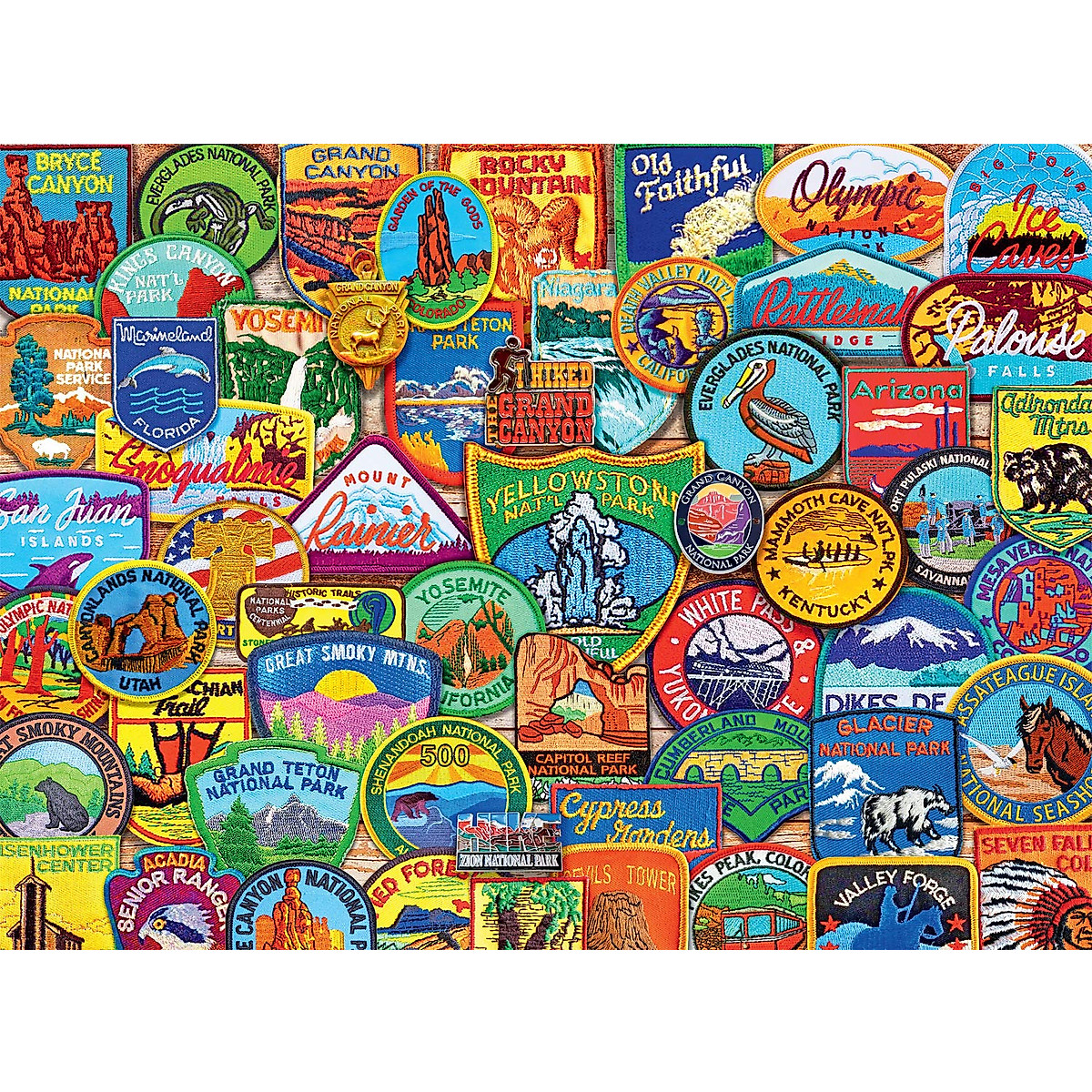 Buffalo Games - Lewis T. Johnson - National Park Patches - 1000 Piece Jigsaw Puzzle for Adults -Challenging Puzzle Perfect for Game Nights - Finished Size is 26.75 x 19.75