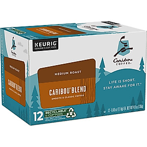 Caribou Coffee Caribou Blend, Single-Serve Keurig K-Cup Pods, Medium Roast Coffee, 12 Count (Pack of 6)