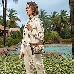 Myra Bag Nifty Small & Cross Body Bag Upcycled Canvas & Leather S-2600