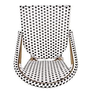 Christopher Knight Home 314450 Kinner Outdoor Barstool, Black + White + Bamboo Print Finish