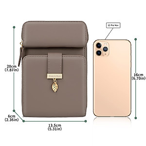 Crossbody Bags Wallet for Women with RFID Blocking and Enough to Fit Most Smartphones (Beige)