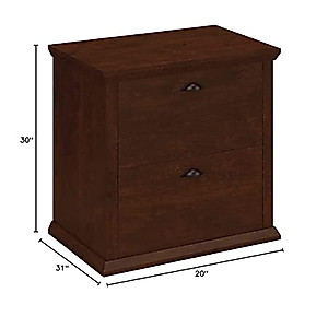 Bush Furniture Yorktown Lateral File Cabinet in Antique Cherry