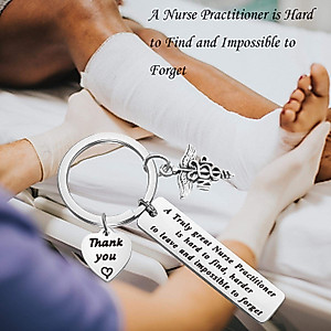 ENSIANTH Nurse Practitioner Gift NP Keychain A Truly Great Nurse Practitioner is Hard to Find Keychain Nurse Appreciation Gifts (NP keychain)