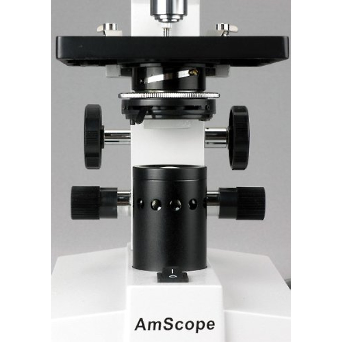 AmScope B100-E 1000X Digital Compound Binocular Microscope, 40X-1000X Magnification, Brightfield, Tungsten Illumination, Abbe Condenser, Plain Stage, Includes 0.3MP Camera and Software