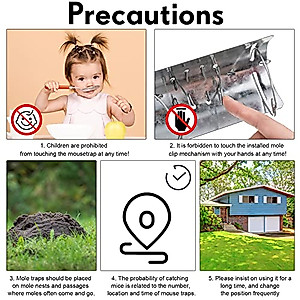 Mole Trap Half Round Metal Mole Killer Reusable Ground Squirrel Trap Heavy Duty Gopher Rat Vole Traps Tactical Traps for Outdoor Lawn Garden Yard Gopher Vole Trapping (4 Packs)