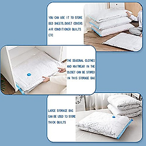 Nayoge Space Saver Vacuum Storage Bags Vacuum Sealed for Clothes,Comforters and Blanketes with Hand Pump,80% More Storage,Variety（Include 3D Bags）Pack of 6