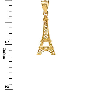 Trendy Necklaces Fine 10k Gold Eiffel Tower Charm Charm Pendant