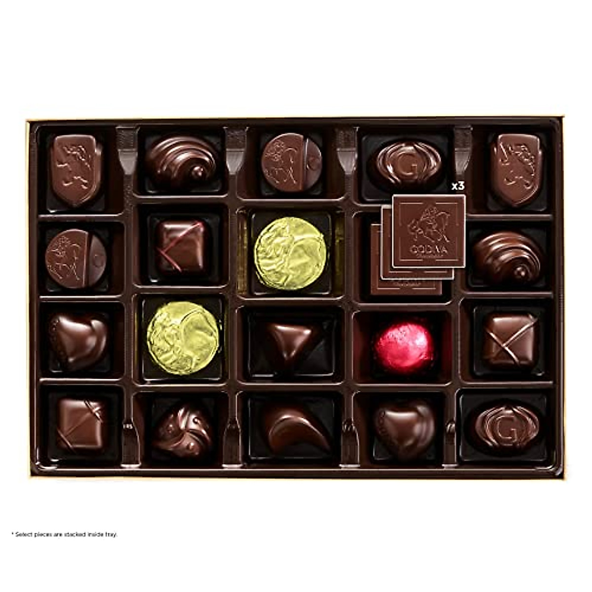 Godiva Chocolatier Dark Chocolate Gift Box, 22 Count, 1 oz