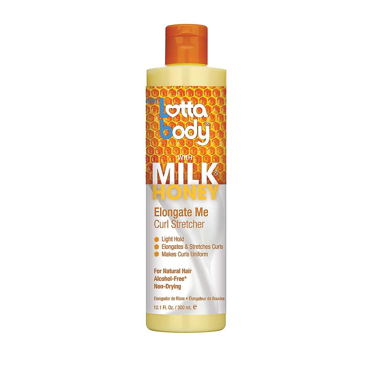 Lotta Body, Elongate Me Curl Stretcher, Milk & Honey Formula for Light Hold and Uniform Curls, 10.1 Fl Oz