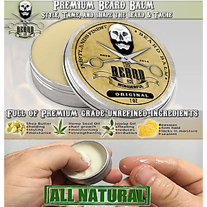 Beard Grooming Kit in Metal Tin - The Beard & The Wonderful 5 Piece Beard Grooming Kit for Men Includes Moustache Wax, Beard Oil, Beard Balm, Pocket-Sized Beard Comb & Beard Scissors | Original Scent