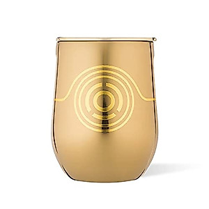 Corkcicle Star Wars Droids Stainless Steel Stemless Wine Cups with Lid, Keeps Beverages Chilled for 9 Hours, 12 oz, Pack of 3