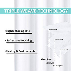 NICETOWN White 100% Blackout Curtains for Windows, Super Heavy-Duty Black Lined Total Darkness Drapes for Bedroom, Privacy Assured Window Treatment for Patio (Pack of 2, 52 inches W x 108 inches L)