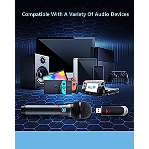 Lococo Wireless Microphone,UHF Metal Rechargeable Handheld Dynamic Mic with USB Receiver Mute Function for Karaoke Party,Computer,Mobile Phone,Amplifier,PA System,Singing Machine