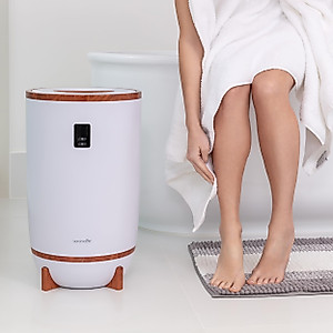 SereneLife Towel Warmer Bucket, with Customized Fragrance for Spa and Bathroom, Luxury Towel Heater Gifts for Him & Her, Auto Shut off, Fits 2 large Towels, Blankets, Bathrobes, PJ's (Cherry)