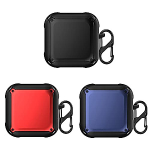 LiZHi Upgrade Beats Fit Pro Case 2022,Full-Body Protective Rugged Hard PC Soft Shockproof TPU Armor Earbuds Case Cover Anti-Lost with Carabiner for Beats Fit Pro,Front LED Visible (Red)