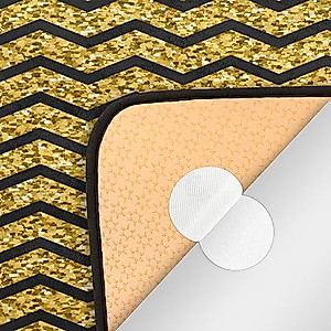 Gublec Black Ripple Kitchen Mats Cushioned Anti Fatigue Kitchen Rugs Non Slip Washable Floor Mats for Home Office Sink Laundry 39 x 20 Inch
