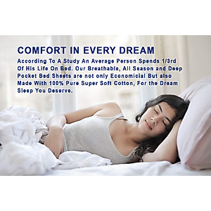 RUVANTI 100% Cotton Sheets for Full Size Bed - Crispy Cooling Percale Sheets - Breathable & Durable Full Sheet Set - Deep Pocket 16 Inches (Fits up to 18") - Off White - 4 Pieces