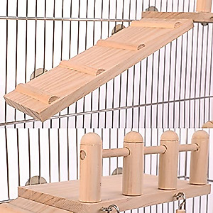 Bird Perches Cage Toys Bird Wooden Play Gyms Stands with Climbing Ladder, Parrot Play Stand and Bird Swing Conure for Green Cheeks, Baby Lovebird, Chinchilla, Hamster, Bird Cage Chewing Toys Sets