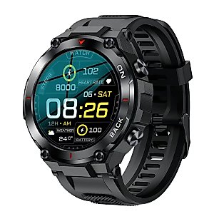 Mens GPS Smart Watches for Android iOS phones Rugged Smart Watch for Outdoor Sports with 480mAh Longer Battery Life Fitness Tracker with Calories/Steps Countor/Heart Rate/Blood Oxygen/Sleep Monitor
