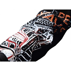 Enrica Men's Casual Color Printed Jeans Skinny Black Denim Pants (Black&Air, 34)