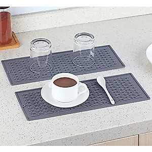 RECER Silicone Dish Drying Mat, Heat-resistant Drying Mat for Kitchen Counter, Easy to Drain and Clean, ,Eco-friendly, Non-Slip, Counter, Sink, or Bar