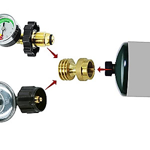 MENSI Steak Saver 1lb Propane Tank 1 Pound Adapter, 20lb to 1lb Converter, Hook Up Small Propane Tanks