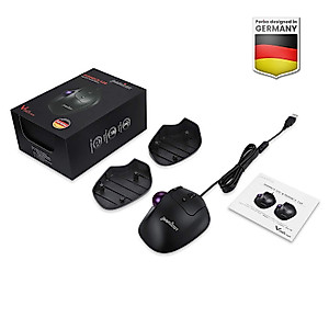 Perixx PERIMICE-520 Wired USB Ergonomic Programmable Trackball Mouse, Adjustable Angle, 8 Button Design, Black (PM-520-11447)