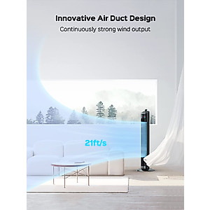 ZICOOLER 37" Tower Fan, Large Airflow 70° Oscillating Fan with Remote, 32dB Quiet Fan with 3 Modes, LED Display, 15H Timer, 3 Speeds, Standing Fan for Bedroom, Home, Office