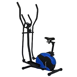 USYFAKGH Elliptical Exercise Machine, Elliptical Machine for Home Use, Adjustable Elliptical, with Rate and LCD Monitor, 220.46Lb Weight Capacity (Blue, 1208)