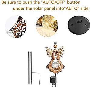 HDNICEZM Solar Garden Stake Lights – Metal Angel Solar Warm White LEDs Stake Light Memorial Gift - Solar Angel Lights Perfect as Angel Remembrance Gifts & Sympathy Gifts