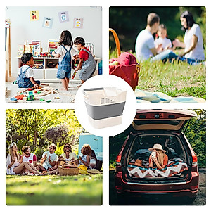 JOSUCLEN Collapsible Laundry Basket Plastic, 35L Foldable Laundry Basket for Small Spaces, Plastic Laundry Hamper with Handles, Pop up Laundry Basket Organizer Container（Gray）