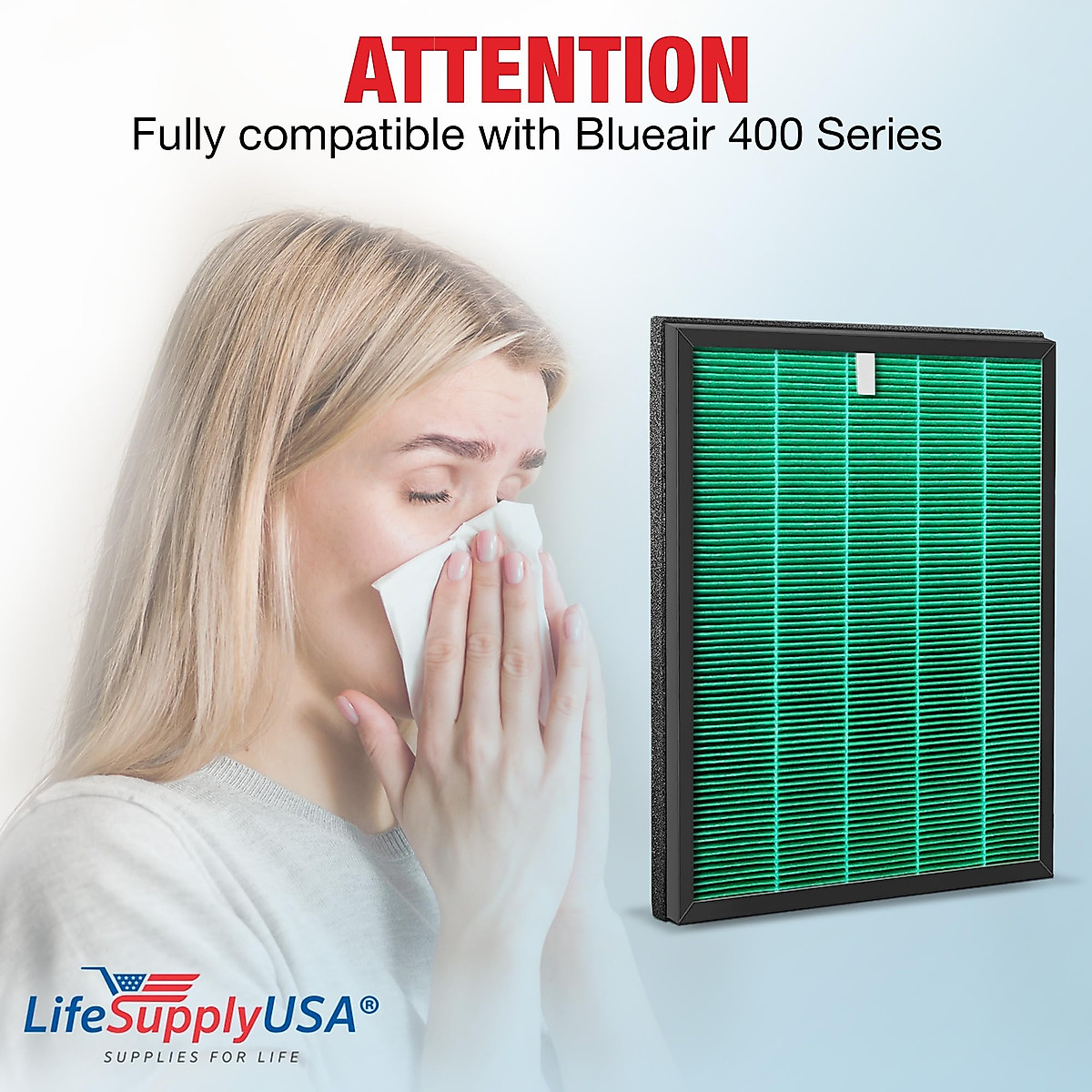 LifeSupplyUSA True HEPA Filter Replacement Compatible with Rabbit Air BioGS 2.0 SPA-550A and SPA-625A Air Purifier