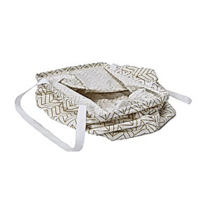 Household Essentials Krush Rectangular Laundry Bag with Handles, Tan Chevron Large