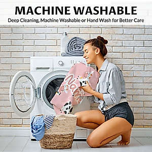 Eccustomized Personalized Cow Print Blanket for Boys - 30x40 Inches Lap Size - Warm Fuzzy Plush Blanket Gift - Pink Cute Blankets for Bed