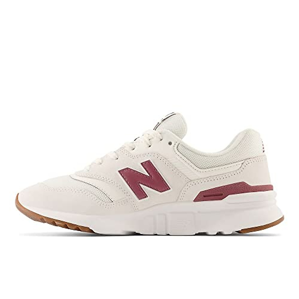 New Balance Women's 997H V1 Lifestyle Sneaker, Sea Salt/Washed Burgundy, 9.5