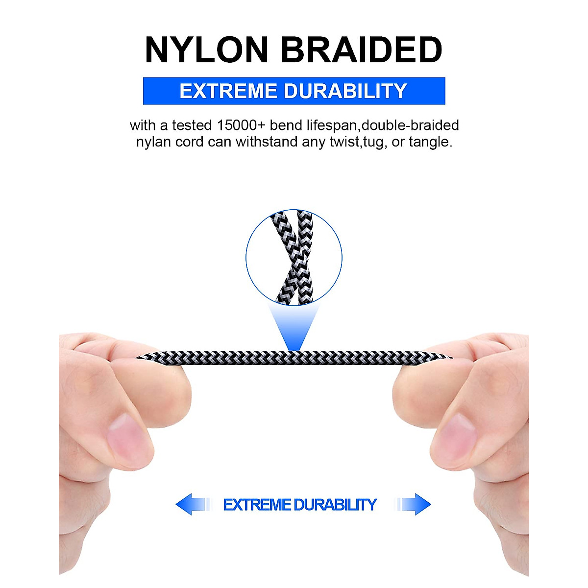 Larxavn RCA Cables, Hi-Fi Sound, Nylon Braided, Shielded RCA Audio Cable for Home Theater, HDTV, Amplifiers, Speakers- 5 Feet