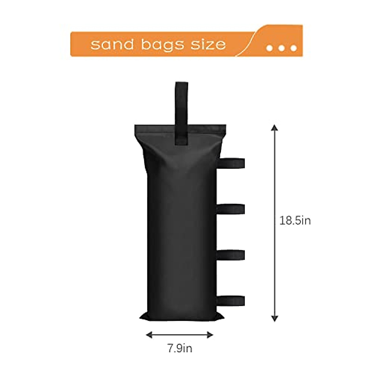 IALNAI 112 LBS Canopy Weights Sand Bags for Canopy Outdoor Advertising Tent Sunshade Fixed Windproof Pop up Canopy Tent（No Sand) Black (4-Pack)