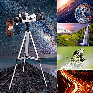 telescopes for Adults Astronomy, Kids 8-12,360mm70mm Aperture Portable Refractor Astronomy Beginners, with A Smartphone Adapter (Black)