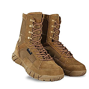 PAVEHAWK Men's 8 inch Tactical Boots Outdoor Casual Lightweight Coyote Military Boots for Hiking Work Combat