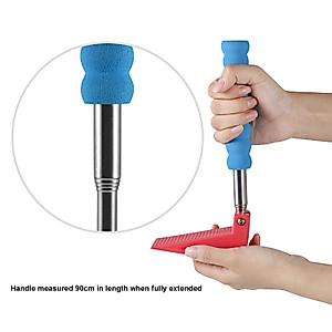 Remedic Long Handle Doorstopper Wedge – Security Non-Slip Rubber Door Stop – Suitable for All Floors and All Doors – Adaptive, Arthritis and Senior Living Product – Foldable and extendable