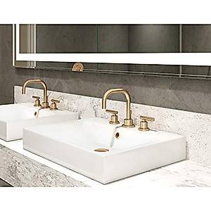 Symmons SLW-3512-BBZ-1.0 Dia Widespread 2-Handle Bathroom Faucet with Drain Assembly in Brushed Bronze (1.0 GPM)