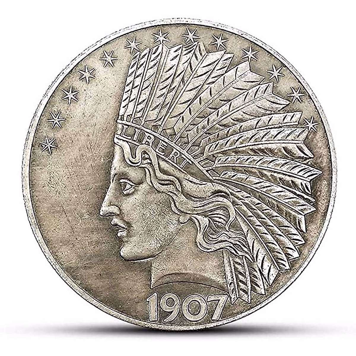 YukaBa MarshLing Antique Liberty Indian Head Ten-Dollars Coin - Great American Commemorative Old Coins- Uncirculated Morgan Dollars-Discover History of US Coins Perfect Quality