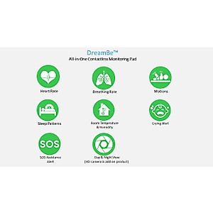 DreamBe-1 by OnSky Contactless Smart Baby Breathing Monitor, Realtime Heart Rate and Sleep Tracker – Monitor Baby Anywhere, Anytime – Touch-Screen Display WiFi - Urgency (DreamBe-1 Pink)