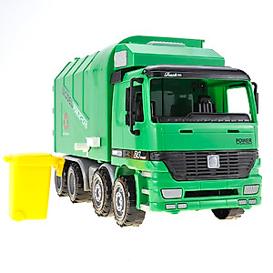 14” Large Garbage Truck Toy Big Construction Vehicle Toy Friction Powered Oversized Pretend Toy Gifts Toy for Toddlers Boy Toys Age 5-6 Years Old